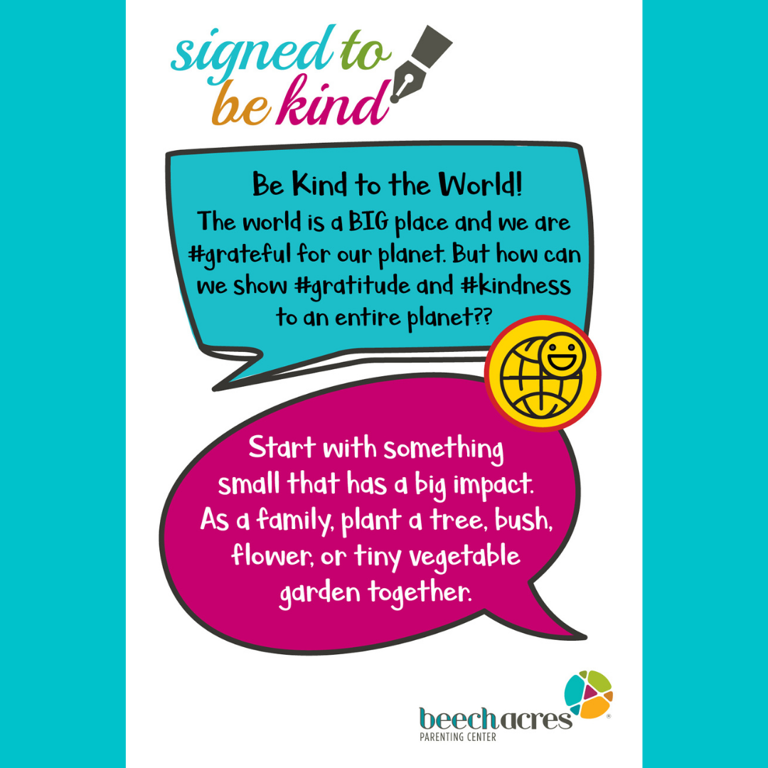 Beech Acres Parenting Center Encourages Kindness Through "Signed to be ...